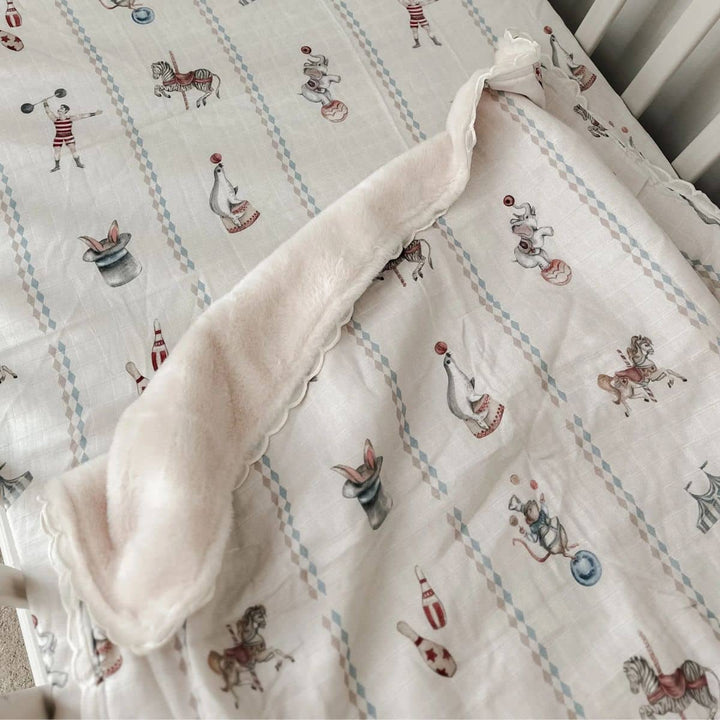 Pop Ya Tot Fur Lined Cot Blanket - Le Cirque – babyshop
