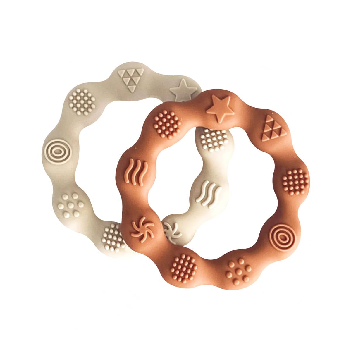 Schnorg Baby Textured Sensory Teethers - Tan and Cream – babyshop